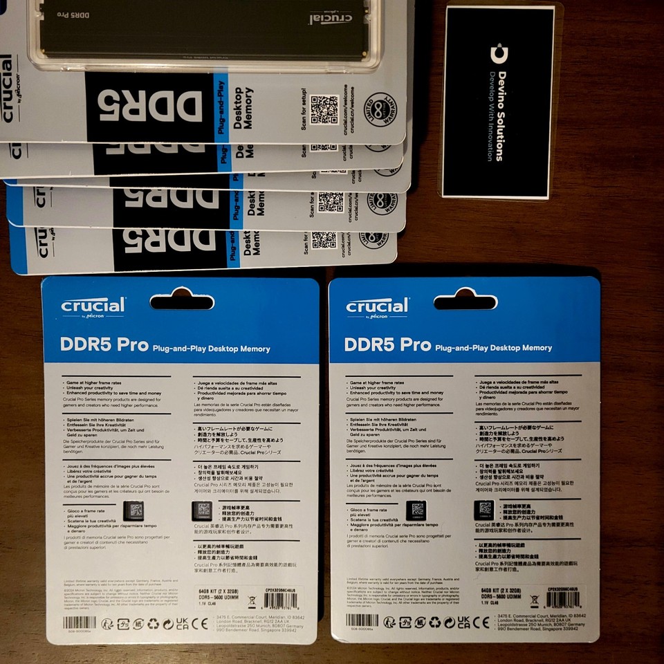 Crucial Pro DDR5 RAM 64GB Kit (2x32GB) 5600MHz CL46 XMP 3.0 & AMD Expo ...