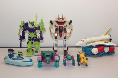 VTG G1 Transformers Lot Jetfire Devastator Targetmaster Scourge BROKEN ...
