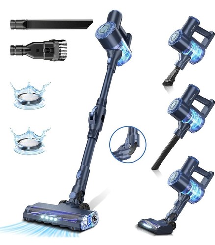 Prettycare Cordless Stick Vacuum Cleaner Lightweight Carpet Floor Pet ...