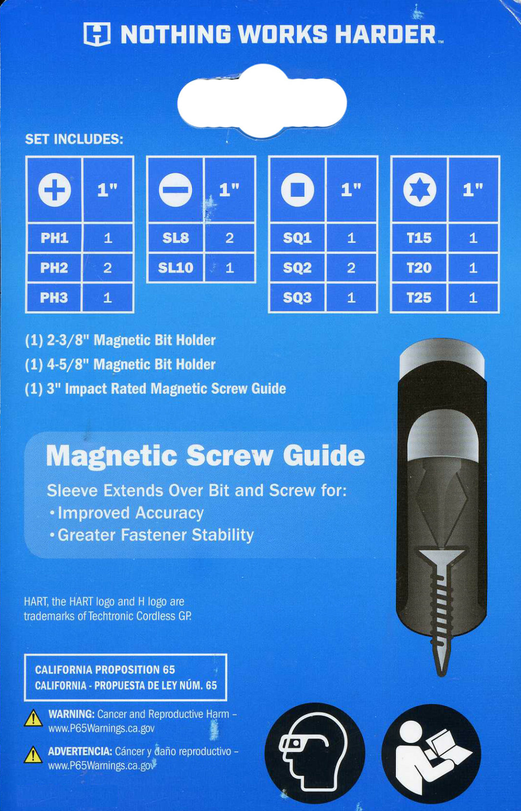 HART 17-Piece IMPACT DRIVER BIT SET Magnetic Bit Holder & 3" Screw ...