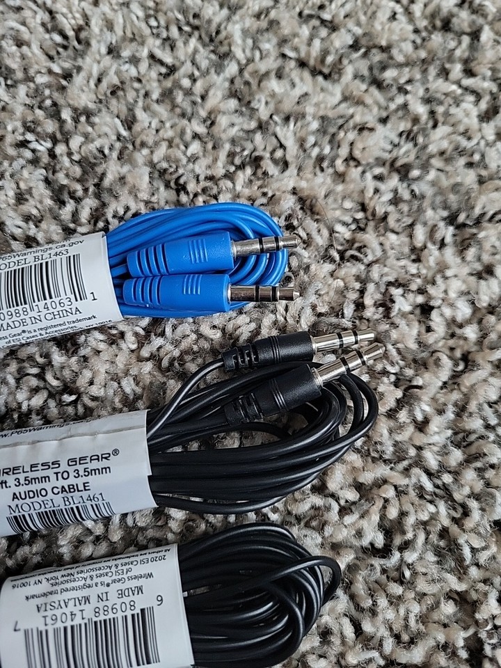 Wireless Gear 10 Ft 3.5mm To 3.5mm Audio Cable. Set Of 3. | eBay