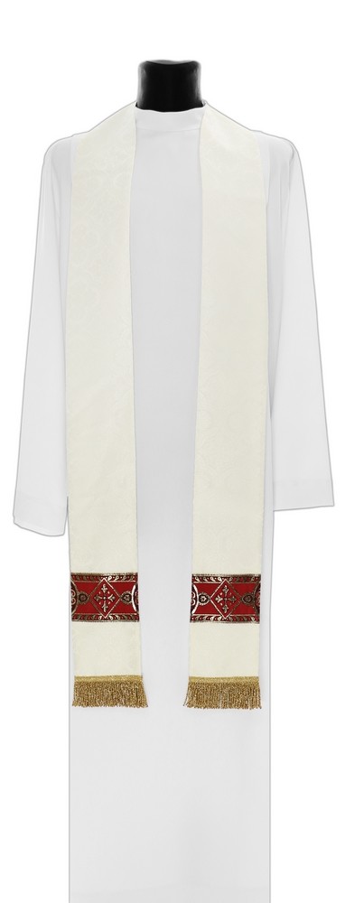 Cream/red Gothic Clergy Stole SZ113-KC25f Vestment Étole Stola Crema ...