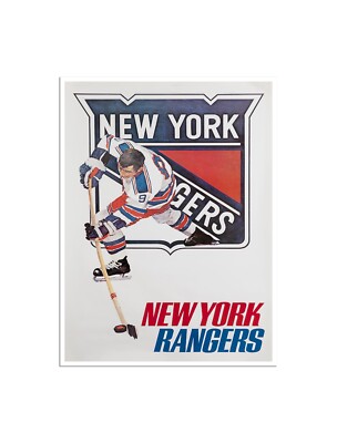 New York Rangers Poster 1970s Vintage Hockey Art Print Gift 12x16" | eBay