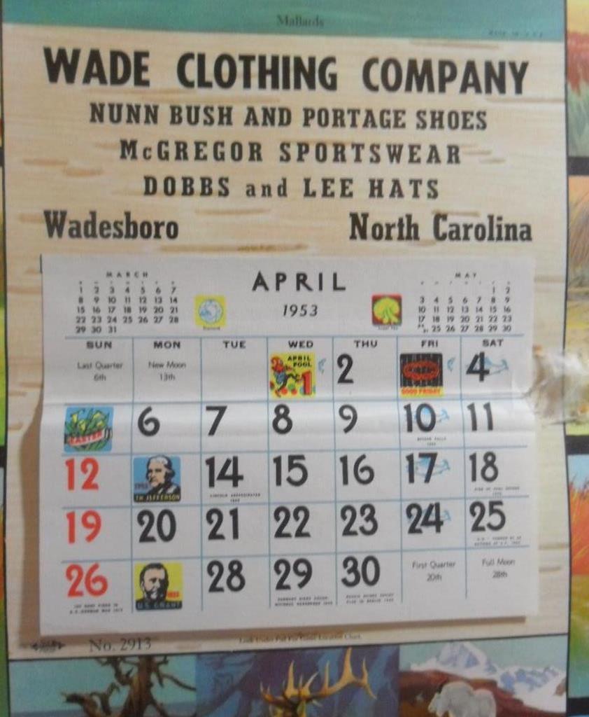 VINTAGE GAME BIRDS & WILD LIFE PARADE APRIL 1953 DUCK HUNTING WALL ...