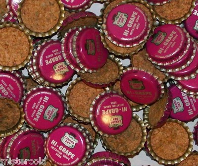 Soda pop bottle caps Lot of 25 CANADA DRY HI GRAPE cork lined new old ...