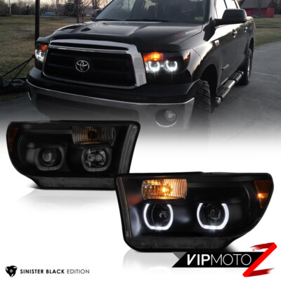 For 07-13 Toyota Tundra [TRD STYLE] Angel Eye LED DRL Headlights ...