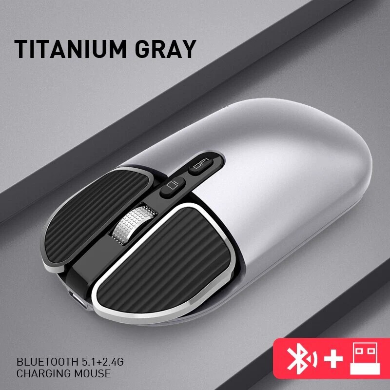 New Ultra Slim Rechargeable Wireless Bluetooth Dual Mode Mouse For PC ...