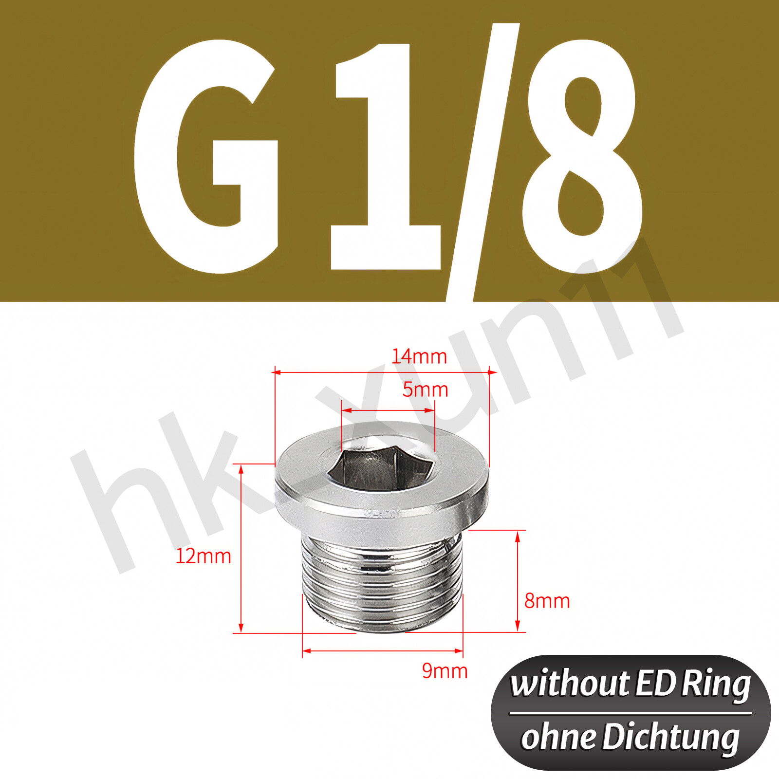 BSP Hydraulic Socket Blanking Plug, A2 Stainless Allen Key Countersunk ...