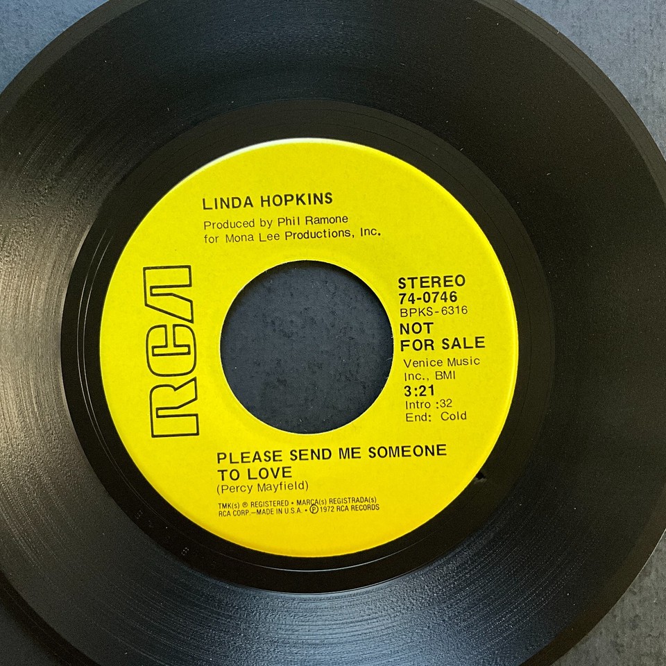 Linda Hopkins, Please Send Me Someone To Love, Promo, 7" 45rpm, Vinyl ...