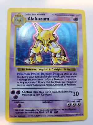 Alakazam Shadowless Base Set Pokemon Card WOTC | eBay
