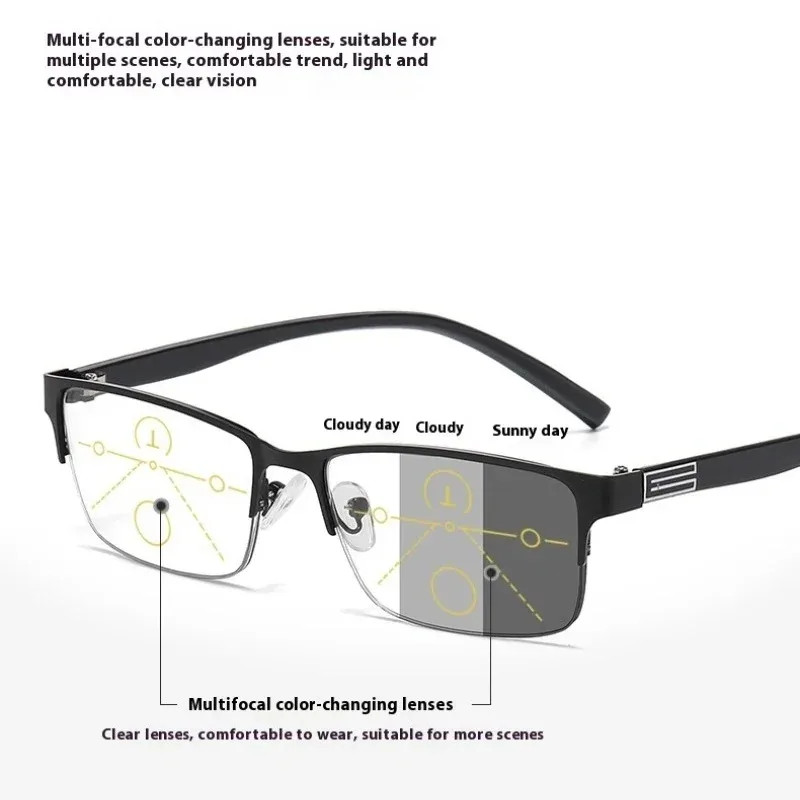 New Photochromic Reading Glasses Progressive Multifocal Far Sighted ...