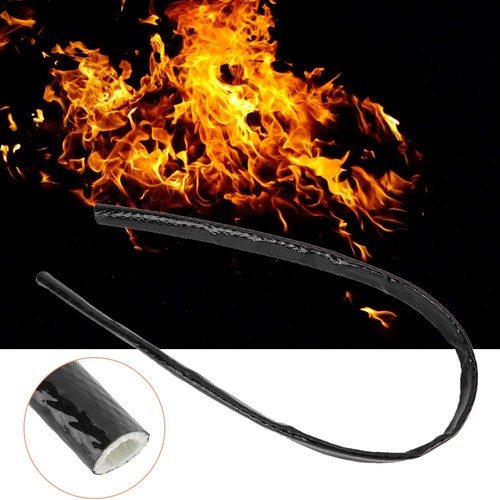 Fuel Hose Protector 3.3ft Black Heat Fire Sleeve Fire Braid Flame Heat ...