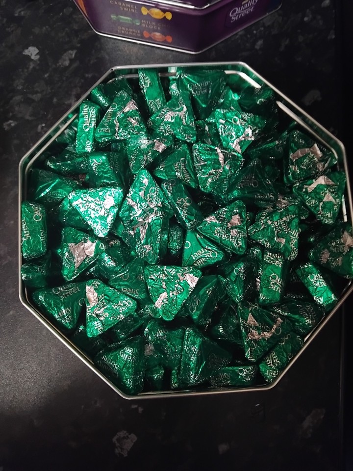 Quality Street 100 Green Triangles In The 2025 Metal Tub | eBay UK