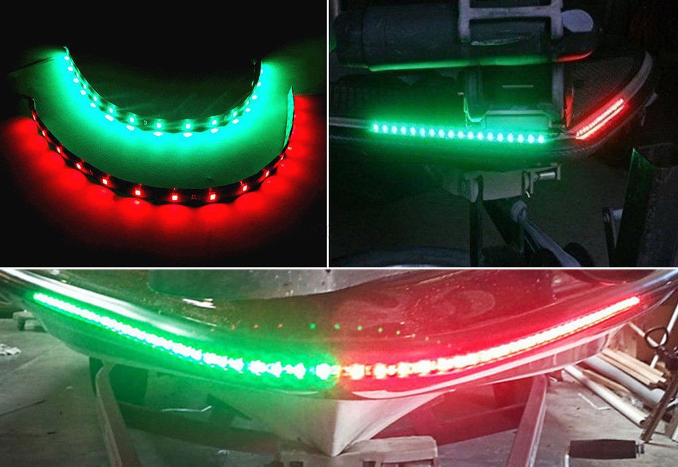 Red Green Submersible Navigation Light 12V Waterproof Marine Boat Bow ...