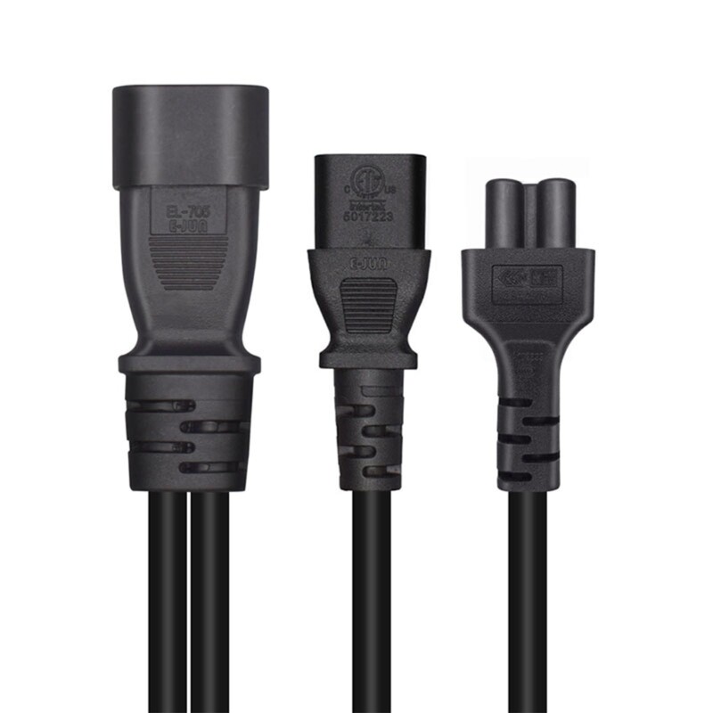 IEC C14 Male Plug Extension Power Cable to IEC320-C13+C5 Female ...