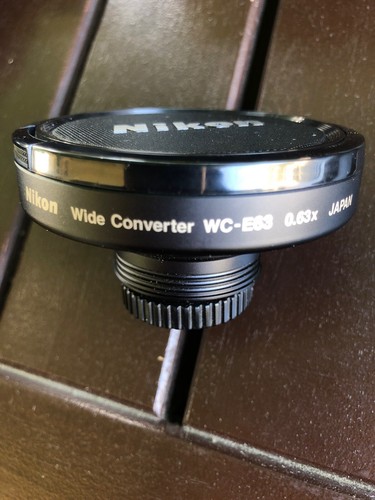 Nikon LC-ER1 Wide Converter Lens WC-E63 0.63x & LC Front/Back Caps and ...