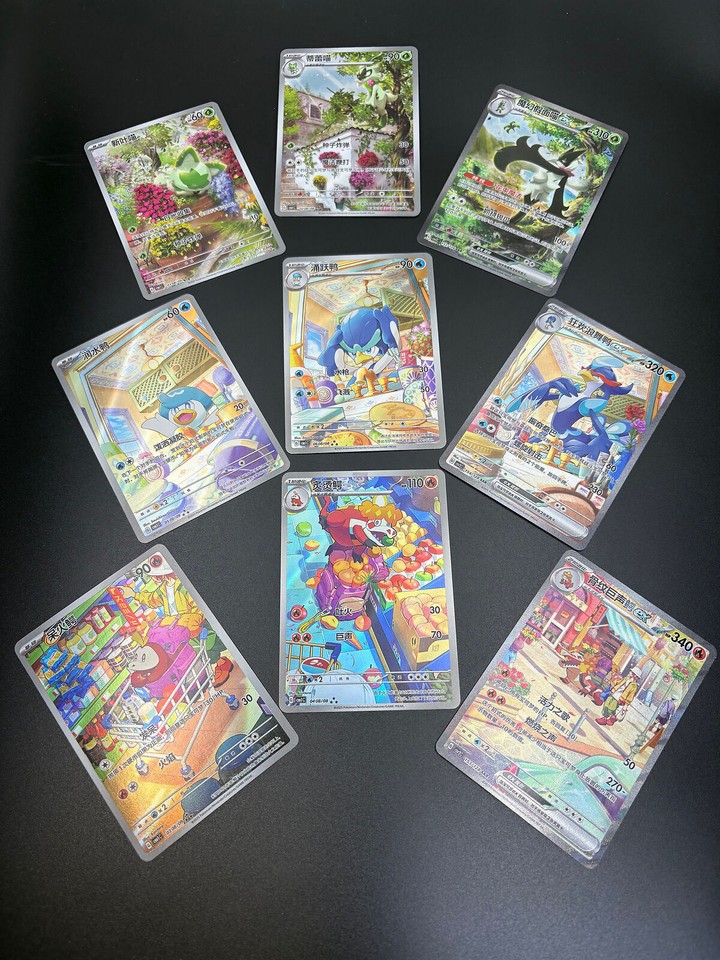 9Pcs Pokemon Chinese Scarlet&Violet Paldea Starter Complete Evolution ...