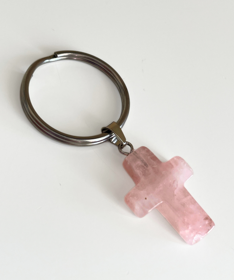 Gemstone Cross Stainless Steel Keychain - Enhance Style and Well-Being ...