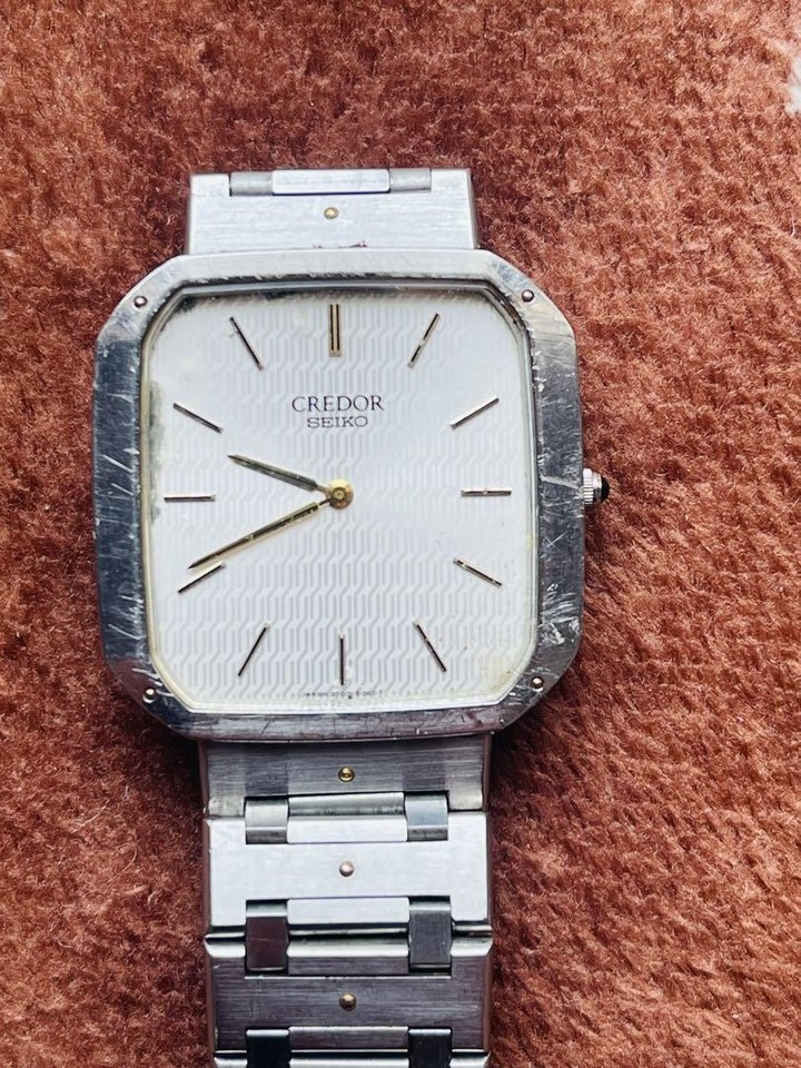 SEIKO Credor Quartz Watch Silver Dial Stainless Steel Japan Vintage Men ...