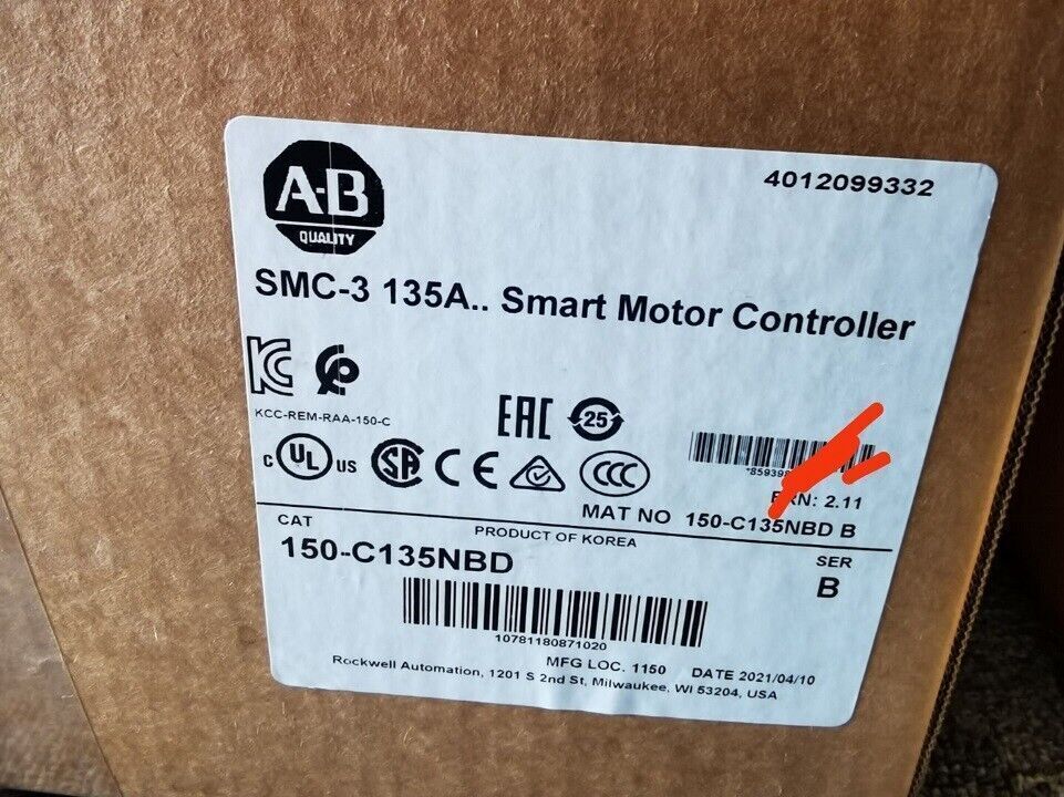 Allen-Bradley 150-C135NBD New AB SMC-3 Smart Motor Controller ...