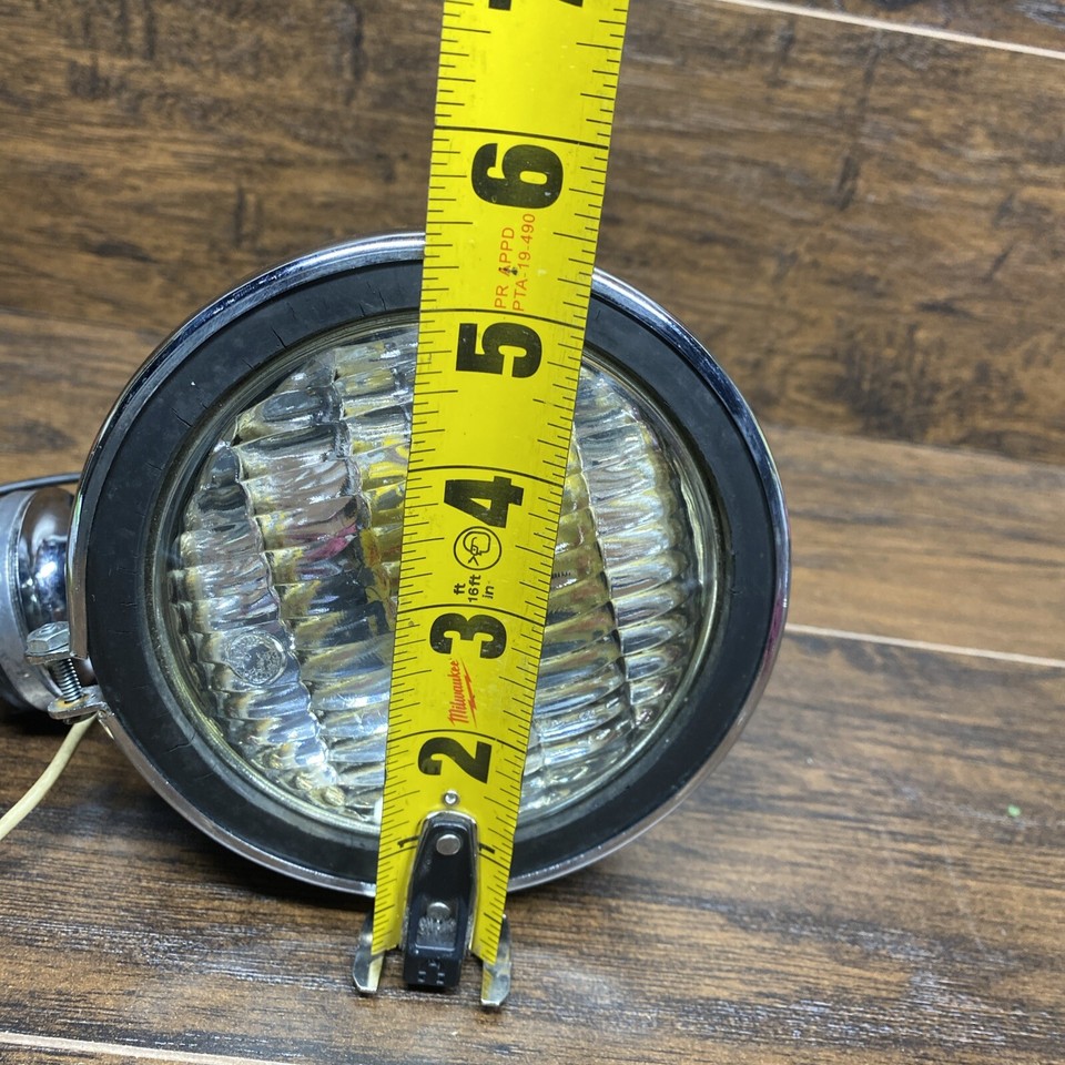 Vintage KD Guide Chrome Fog Light Swivel Mount Hot Rod Motorcycle Rat ...