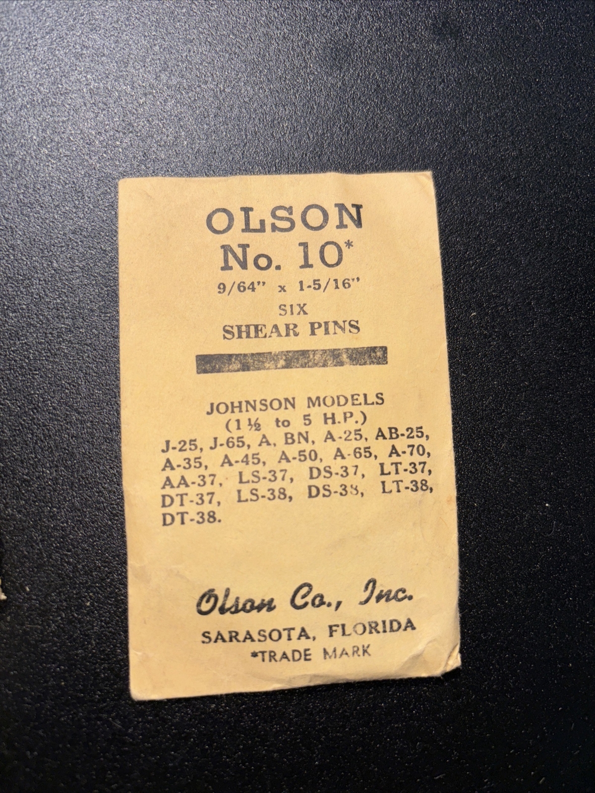 Olson Outboard Motor Shear Pin Set No. 10 (9/64” x 1-5/16") NOS | eBay