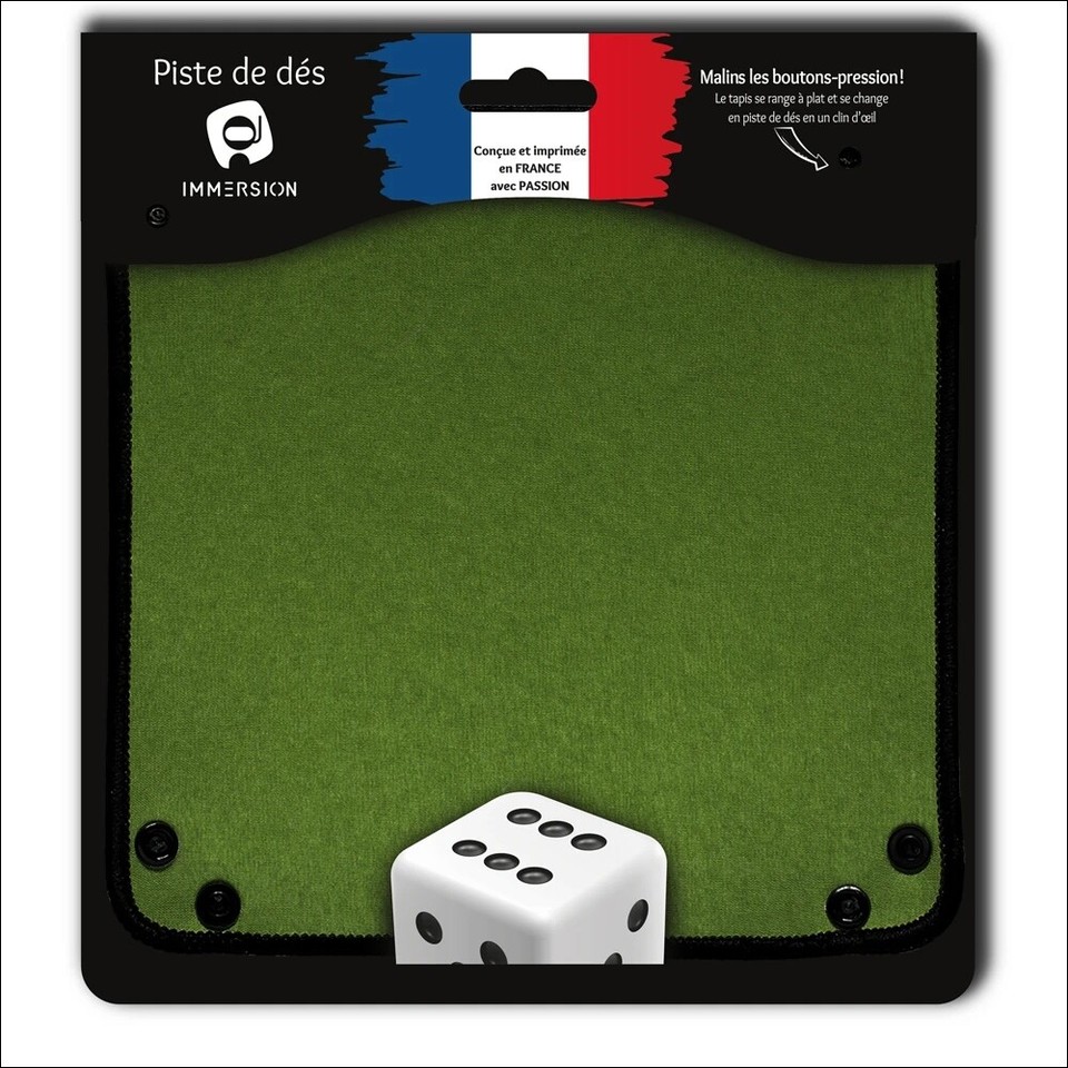DICE TRAY GREEN CARPET 21X21 CM FOLDING ROLLING DICE MAT BY IMMERSION ...