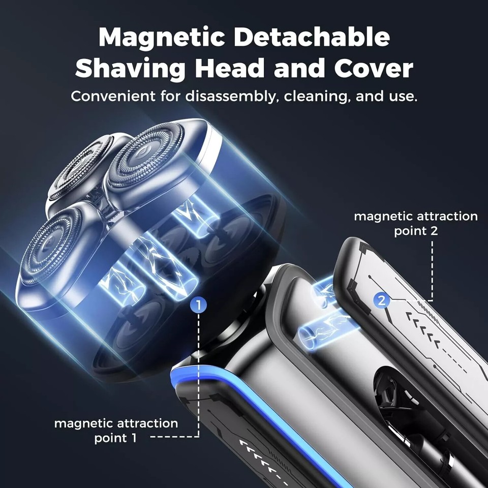 Men's Electric Beard Shaver Trimmer Razor Rechargeable Hair Shaving ...