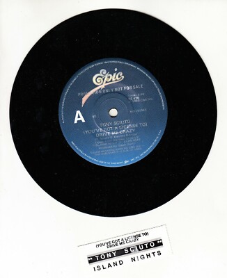 TONY SCIUTO Drive me crazy 7" 45rpm vinyl record NEW + juke box title ...