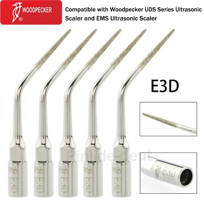 5Pcs Dental Endo Diamond Coated Tip E3D Fits EMS Ultrasonic Scaler ...