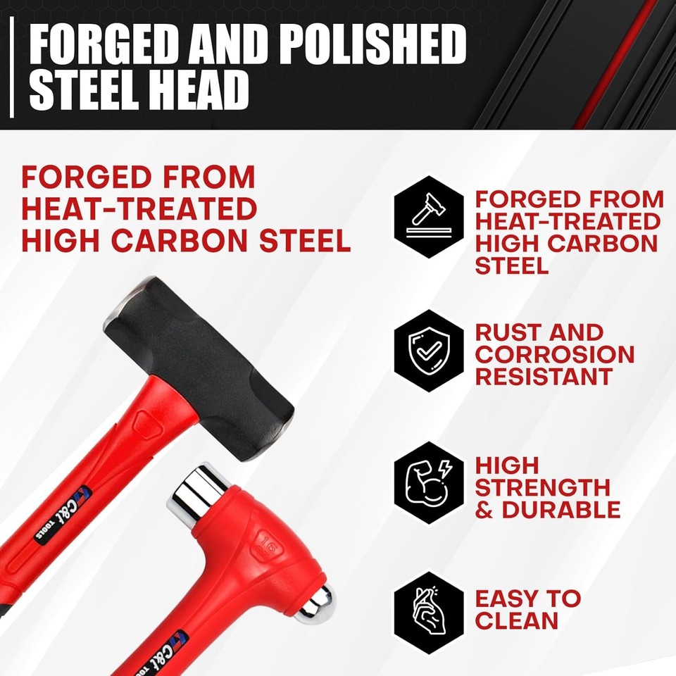 C&T 5-Piece Hammer Set, 16oz Ball Peen | 32oz | Red | eBay