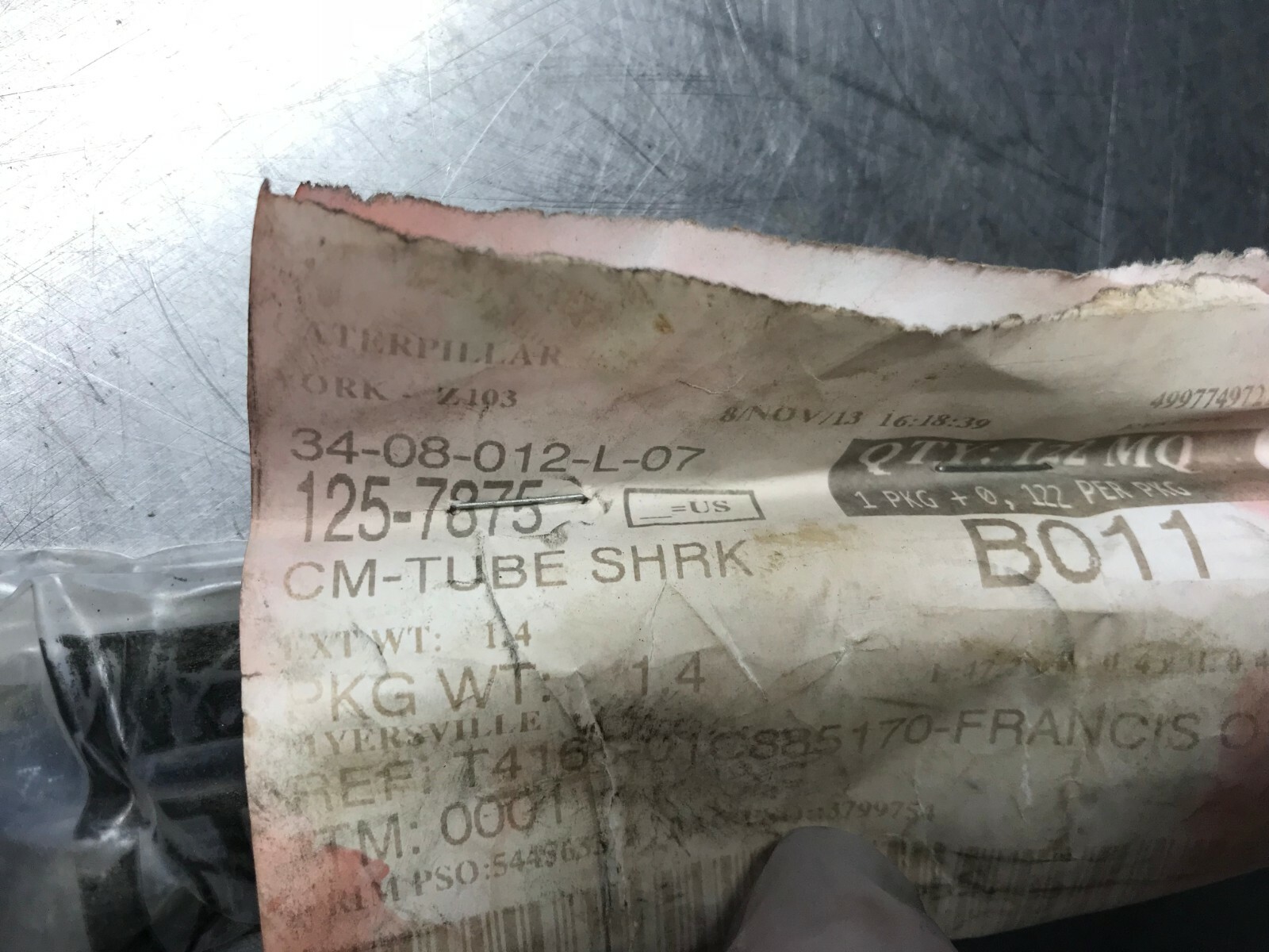 1257875 GENUINE CAT HEAT SHRINK TUBE 7.44-MM DIA 560-CM Caterpillar 125 ...