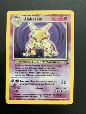 Pokémon TCG Alakazam Base Set 2 1/130 Holo Unlimited Holo Rare 1999 ...