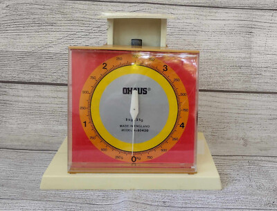 Vintage OHAUS Red/Orange/White Scale 5Kg Model 80430 RARE HTF See Pics ...