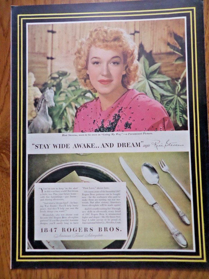 1944 Kinsey Whiskey Ad Gay Nineties MOVIES 1944 Rogers Bros Ad Rise ...