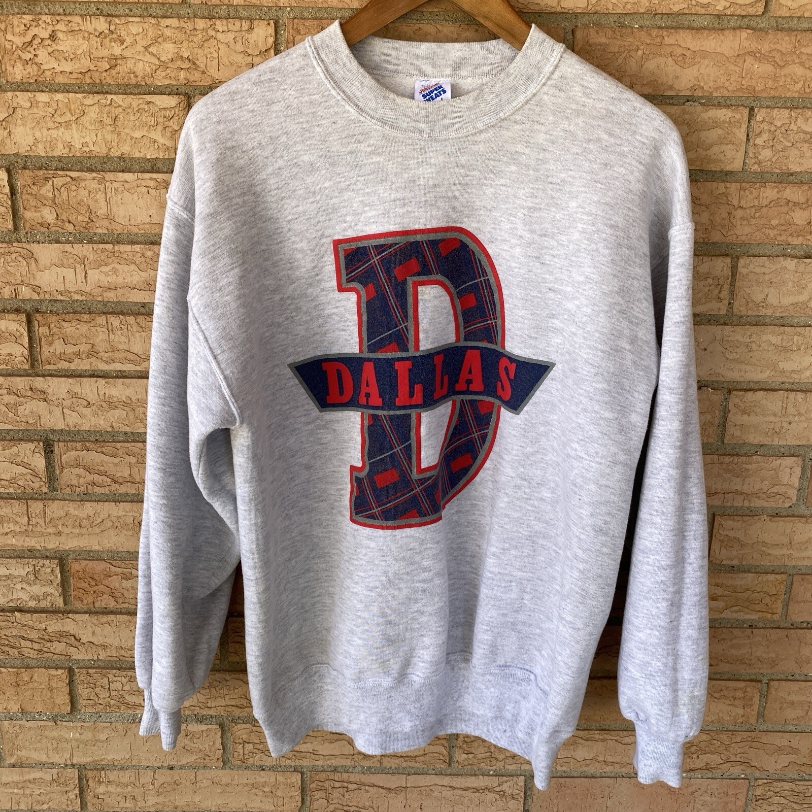 1993 Dallas letterman "D" plaid letter graphic Jerzee… - Gem