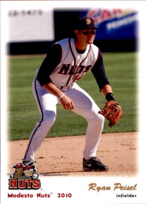 2010 Modesto Nuts Grandstand #18 Ryan Peisel Hollywood Florida FL ...