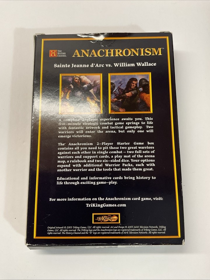 ANACHRONISM Starter Game Set 3 History Channel Card Game 2005 Triking ...