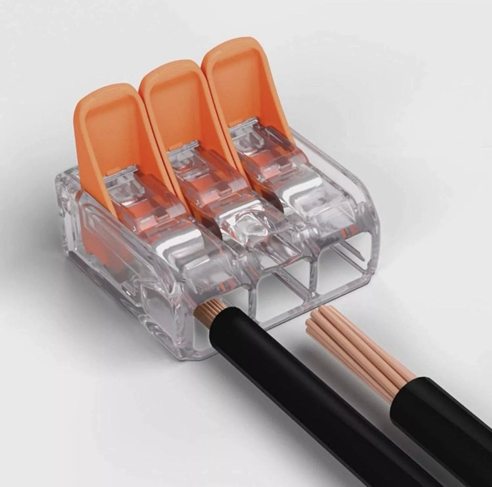 Wago 221-413 3 Wire Lever Nut, 3 Conductor Compact Wire Connectors ...