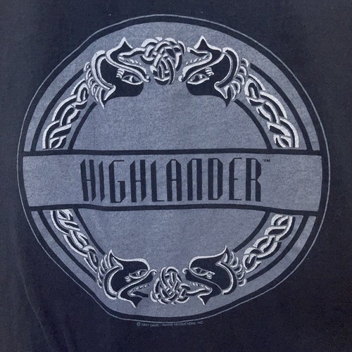 Vintage HIGHLANDER T-shirt Black Size 3XL Official Product Made in USA ...