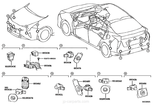 Toyota Lexus 89341-48040-C3 Genuine Park Sensor Ultrasonic Prius RX350 ...