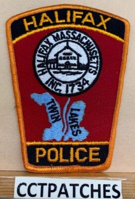 HALIFAX, MASSACHUSETTS POLICE RED/ORANGE SHOULDER PATCH MA | eBay