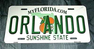 ORLANDO FLORIDA Metal License Plate #6 - NEW | eBay