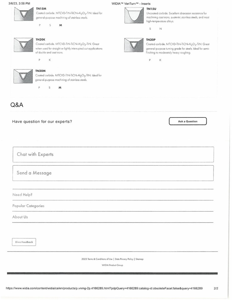 VNMG1604082P VNMG-2P Carbide Insert Coated Negative Lock Pin Widia ...