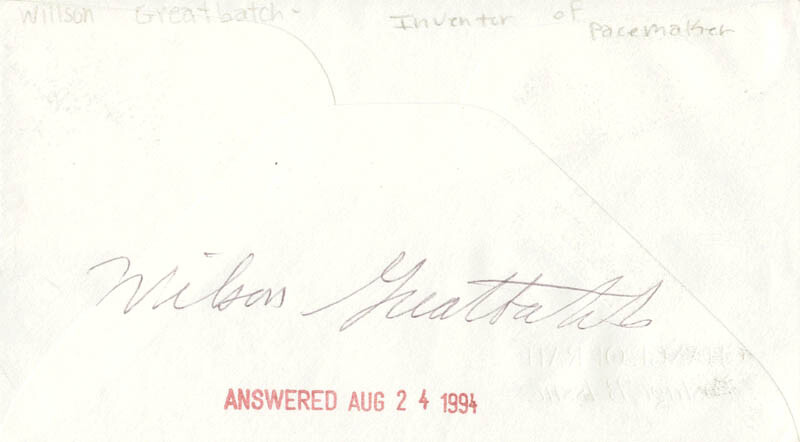 WILSON GREATBATCH - FIRST DAY COVER SIGNED CIRCA 1994 | eBay