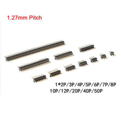 1.27mm Pitch Male Pin Header Single Row Straight Pin PCB Connector 1X2P ...