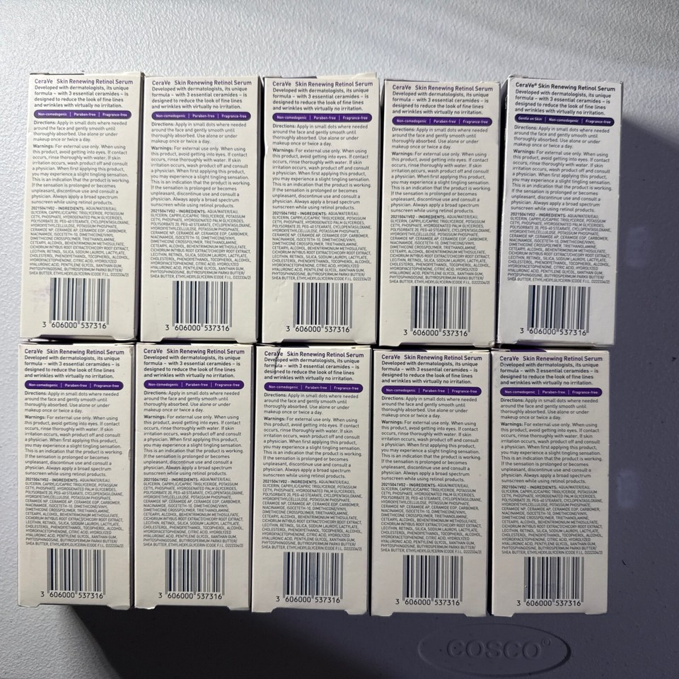 10 Boxes of CeraVe Anti Aging Skin Renewing Retinol Serum 1 oz Cream ...