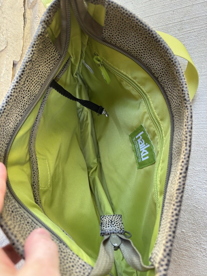 Haiku Crossbody Purse Handbag Brown Lime Green Shoulder Messenger Bag ...