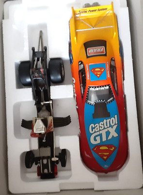 1999 John Force Superman Castrol GTX Ford Mustang Funny Car NHRA Action ...