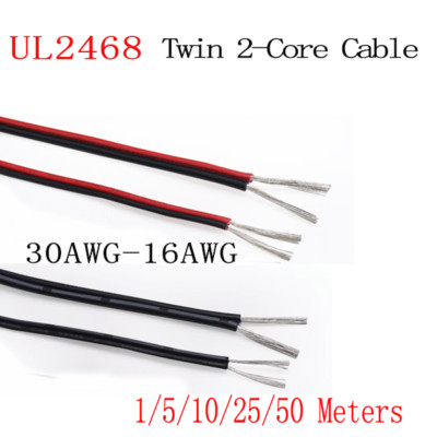UL 2468 2 Cores Parallel Electronic Wire 16-30AWG PVC Flexible Flat ...